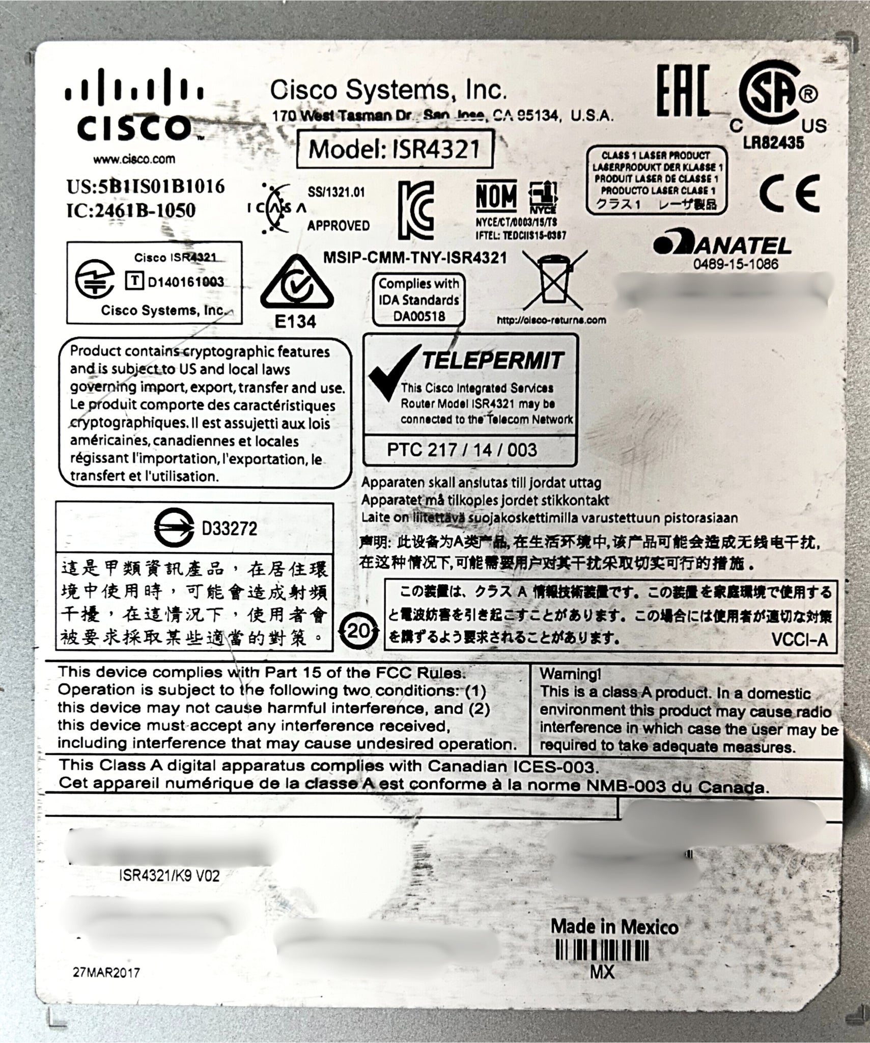 Cisco ISR4321/K9 | Alta Technologies