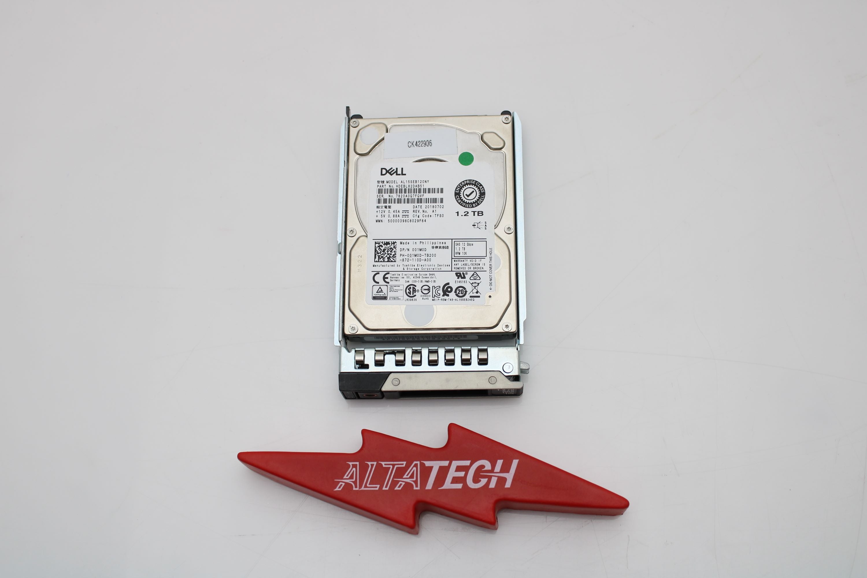 Dell 01M0D 1.2TB 10K SAS 2.5 12G HDD G14 Tray Hard Disc Driv