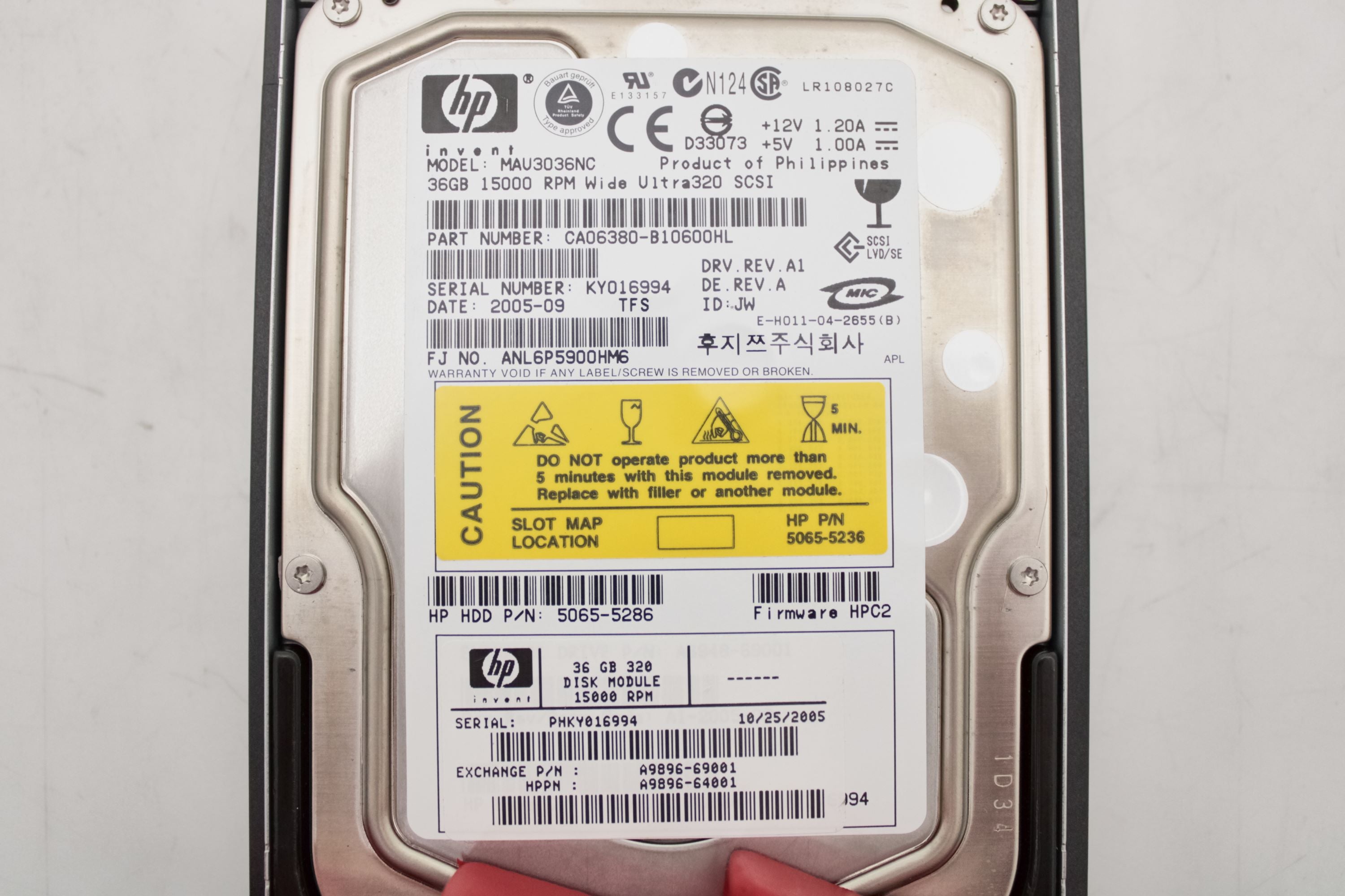 HP A9896A 36GB 15K U320 HOTPLUG ULTRA320 LP HDD HARD DISK DR