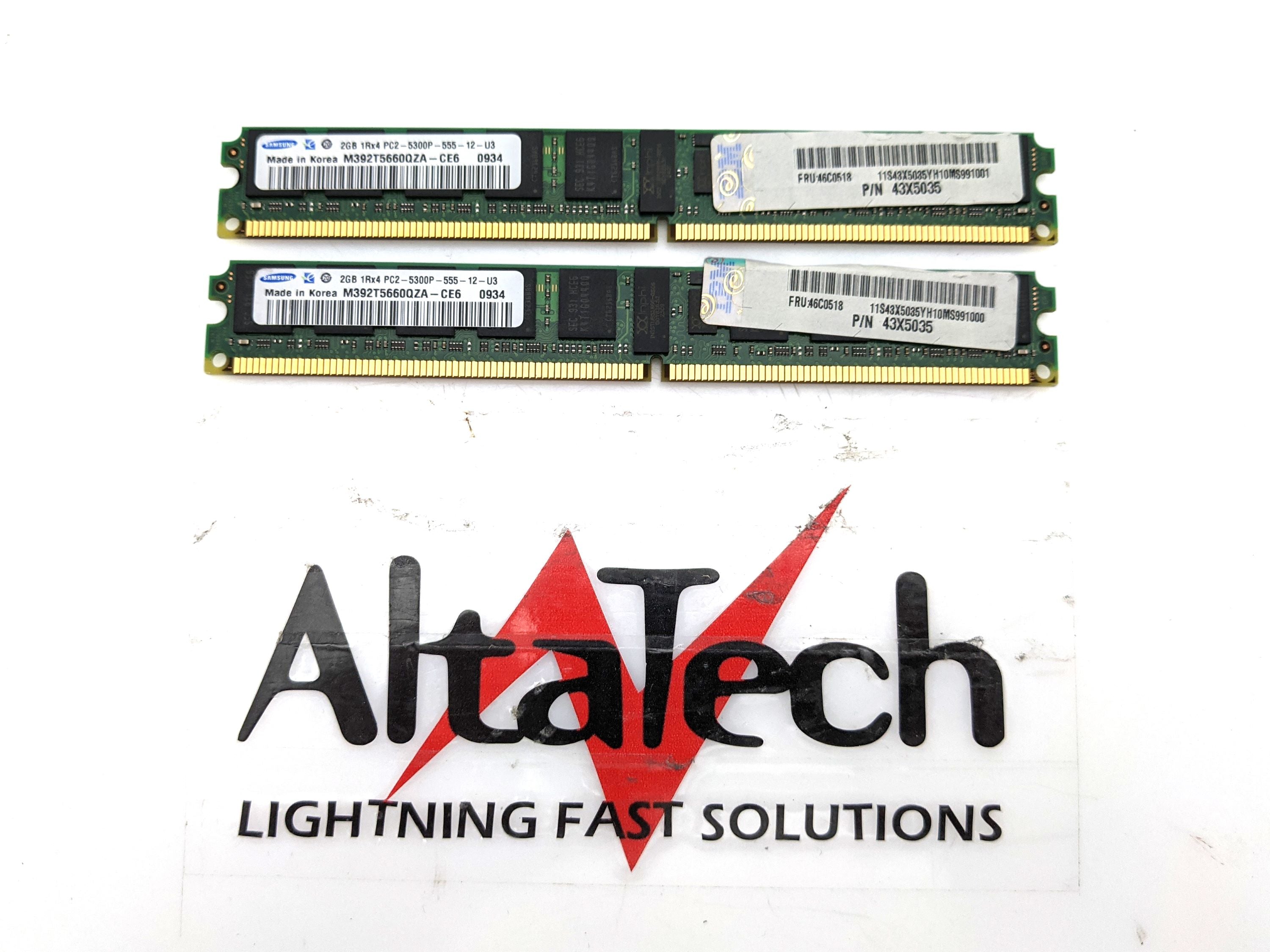 IBM 4GB (2x 2GB) ECC PC2-5300P Memory Kit 43X5035 RAM DIMM D