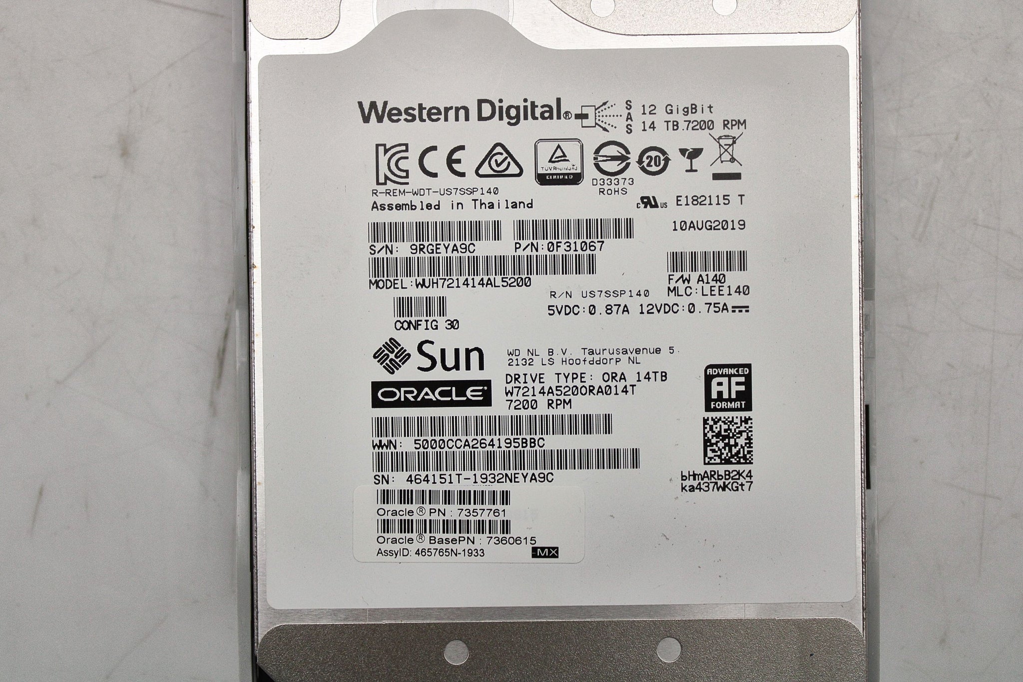 Sun Oracle 7357761 14TB 7.2K 3.5 12G SAS-3 HDD Hard Disc Dri