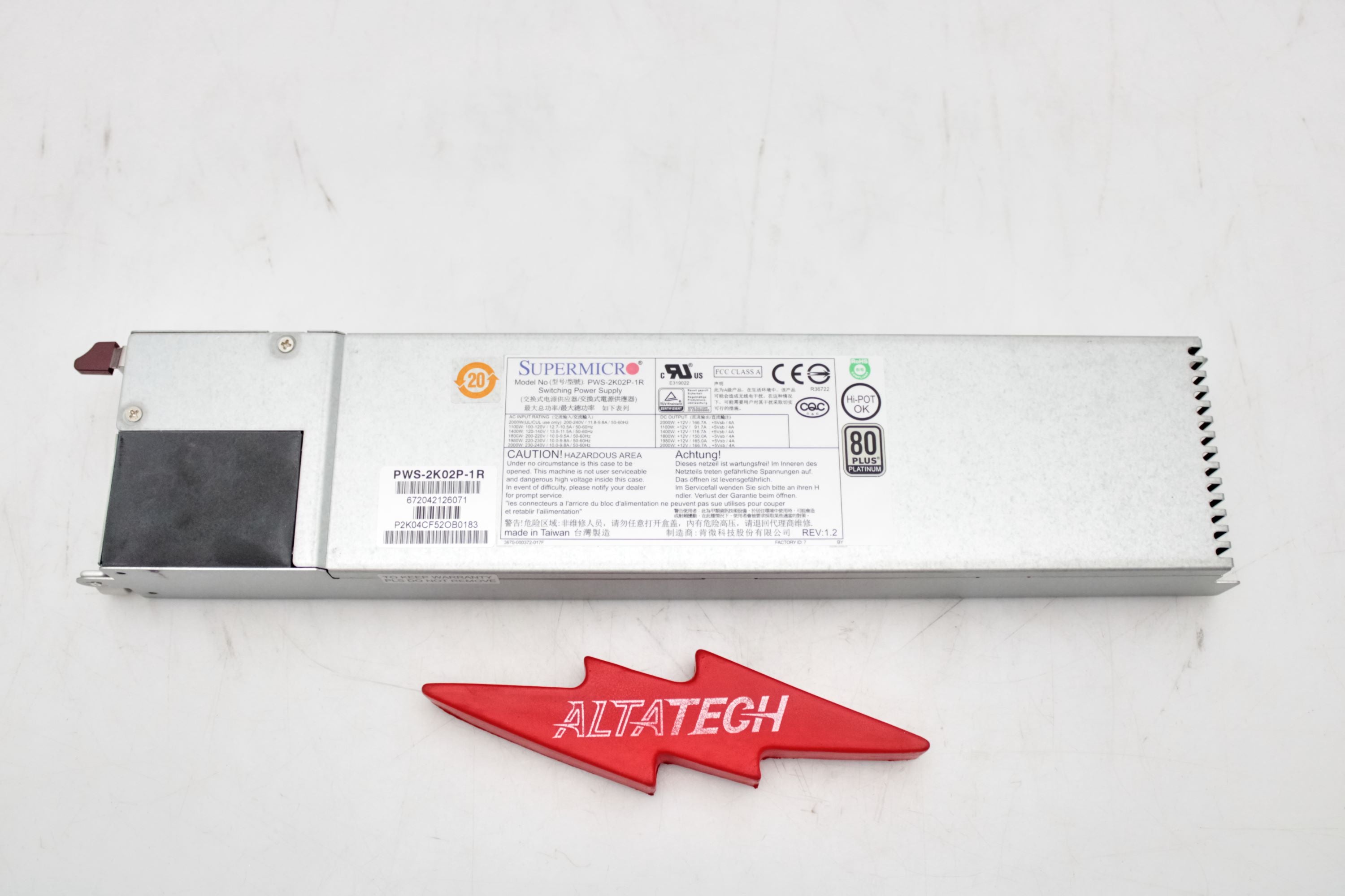 SuperMicro PWS-2K02P-1R 2000W PLATINUM POWER SUPPLY